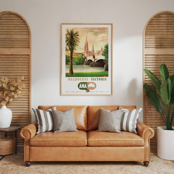 Melbourne Victoria ANA Airline - Vintage Travel Posters