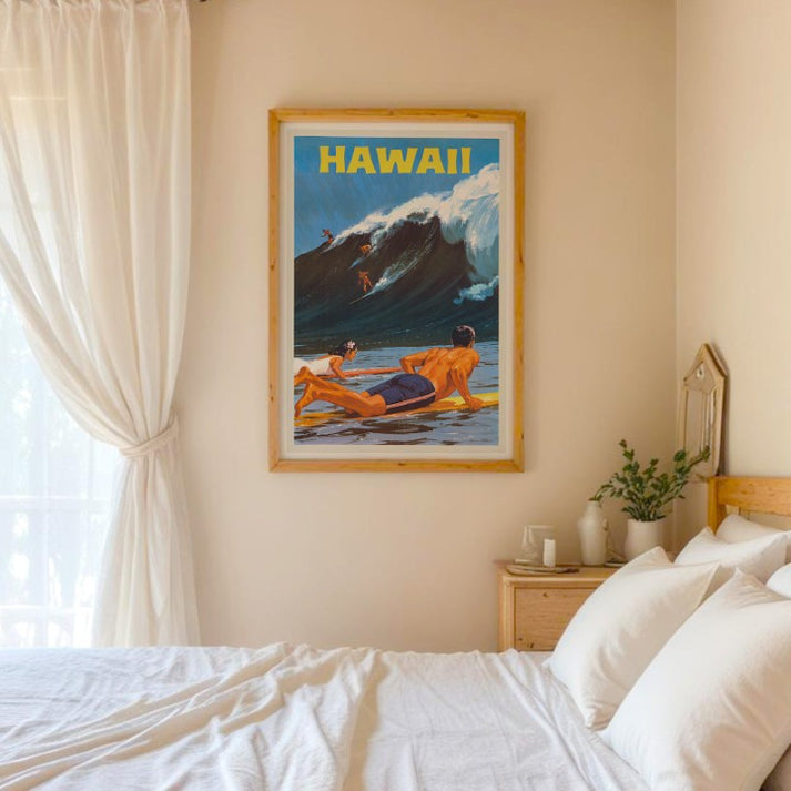 Hawaii Big Surf - Vintage Travel Posters