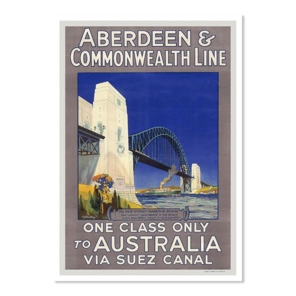 Aberdeen Commonwealth Line - To Australia via Suez Canal | Travel Posters