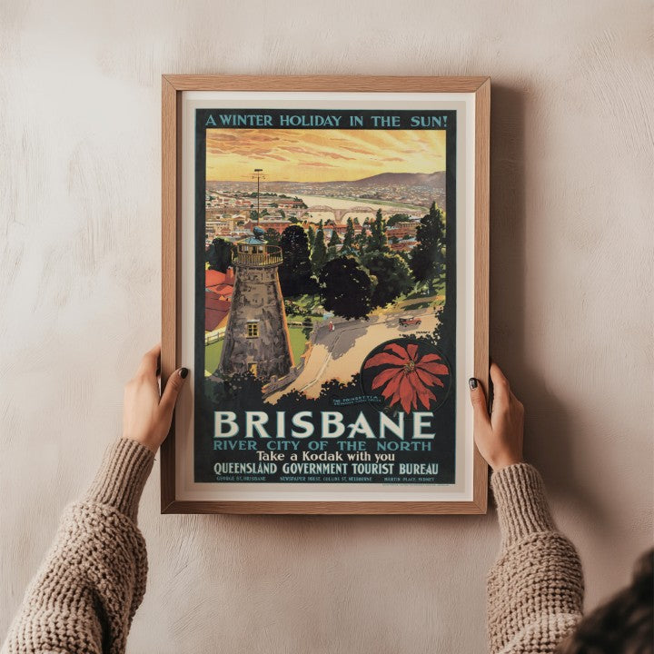 Brisbane River City of the North Queensland - Vintage Travel Poster ...