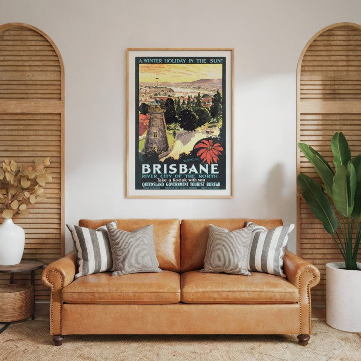 Brisbane River City of the North Queensland - Vintage Travel Poster ...