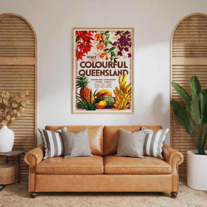Visit Colourful Queensland Poster | Vintage 1939 Trompf Art Travel ...
