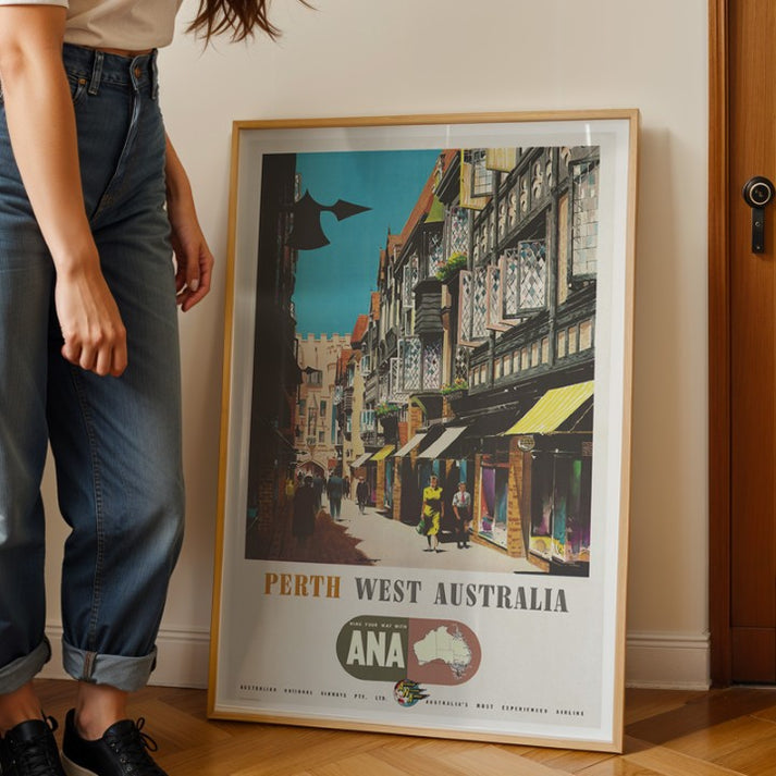 Perth West Australia ANA Airline - Vintage Travel Poster – Travel Posters