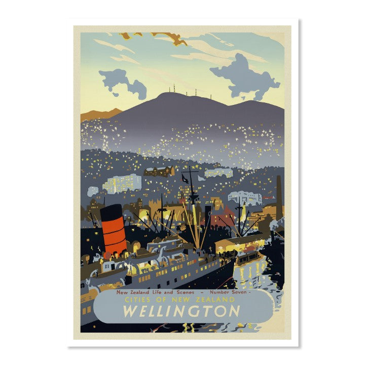 New Zealand - Wellington - Vintage Travel Poster – Travel Posters