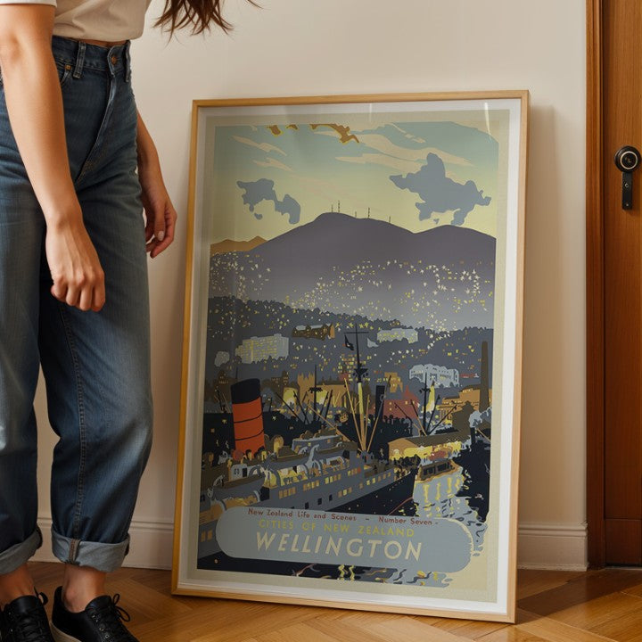 New Zealand - Wellington - Vintage Travel Poster – Travel Posters