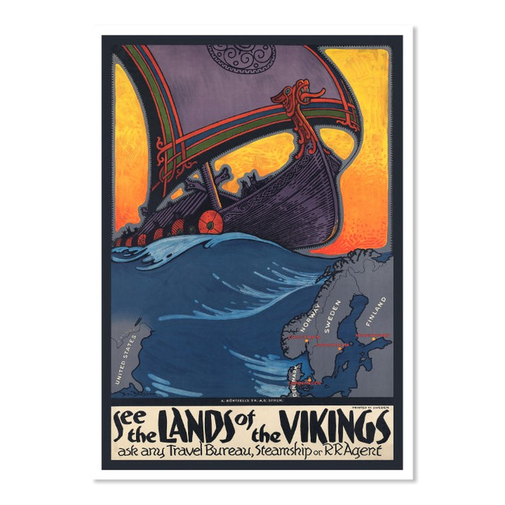 See the Land of the Vikings - Vintage Travel Poster – Travel Posters