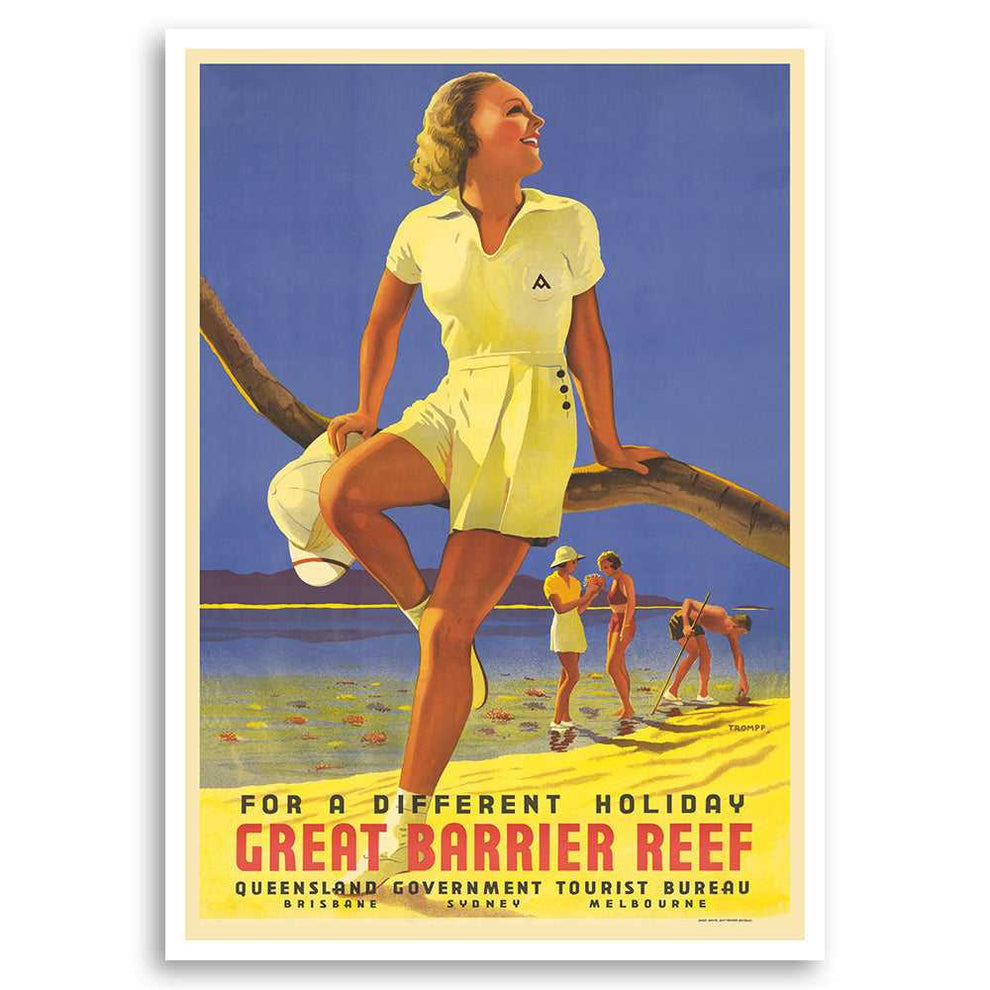 Great Barrier Reef Queensland - Vintage Travel Poster – Travel Posters