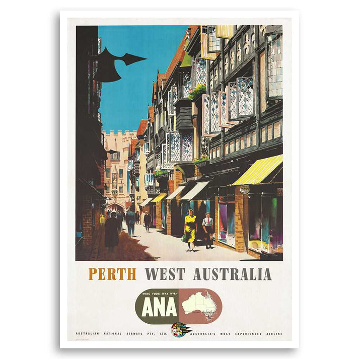 Perth West Australia ANA Airline - Vintage Travel Poster – Travel Posters