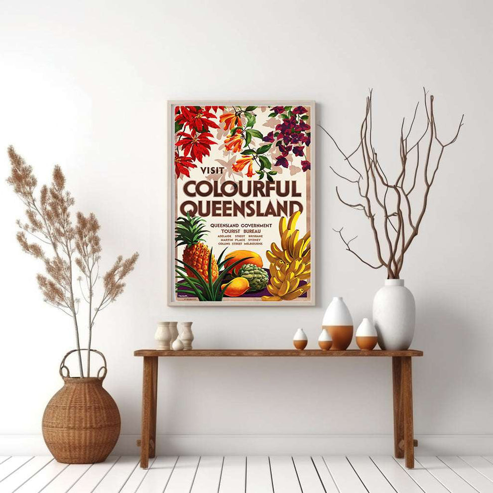 Visit Colourful Queensland - Vintage Travel Poster – Travel Posters