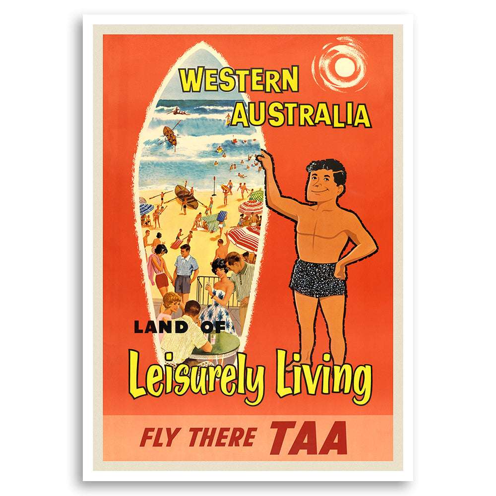 Western Australia Land of Leisurely Living Poster | TAA Vintage Travel ...