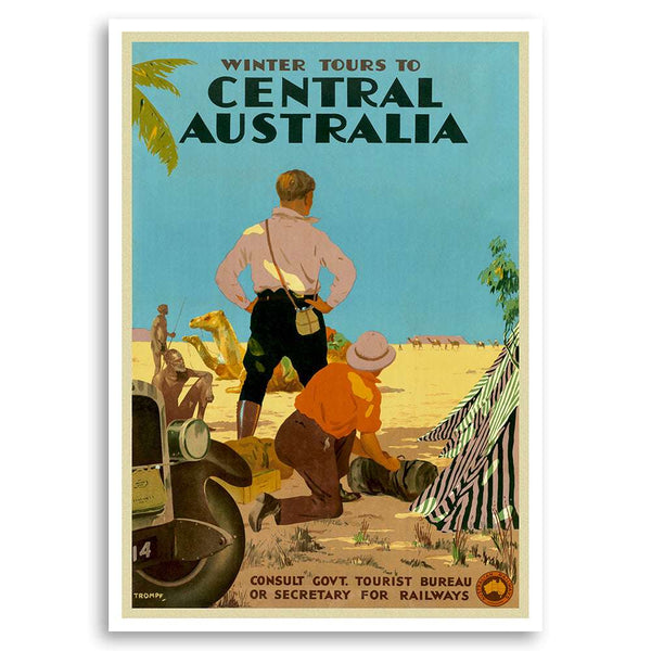 Winter Tours to Central Australia Poster | Percy Trompf Railway Art ...