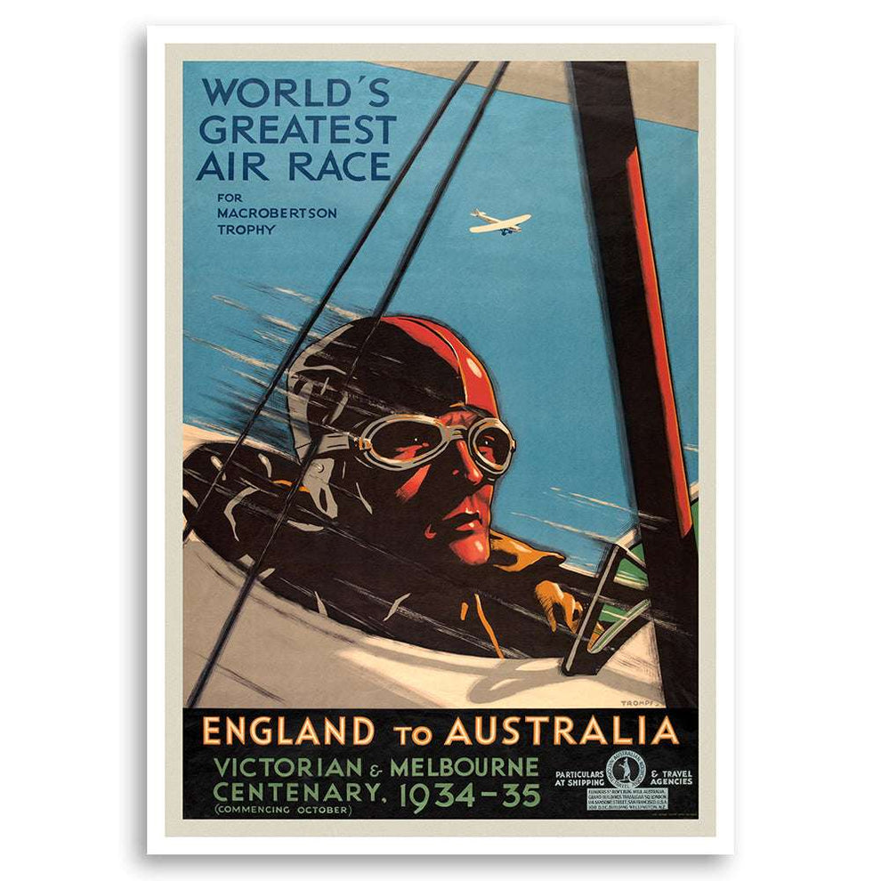 World's Greatest Air Race Poster | 1934 MacRobertson Trophy Art ...
