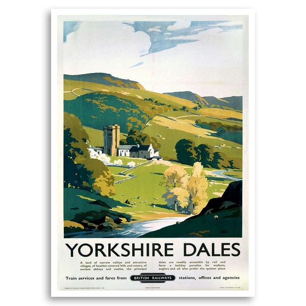 Yorkshire Dales Vintage Travel Poster | British Wall Art Travel Posters ...